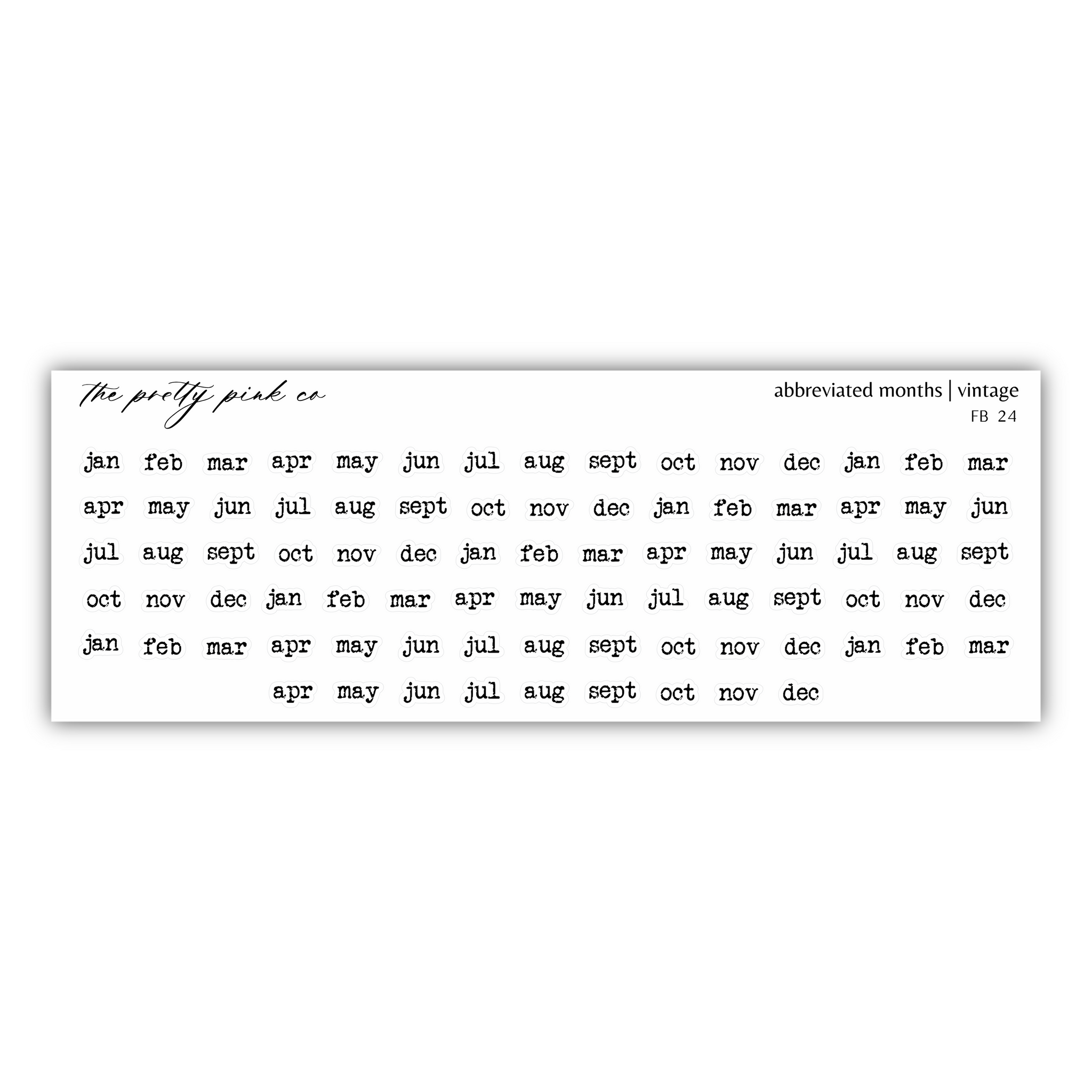 Abbreviated Months | Vintage