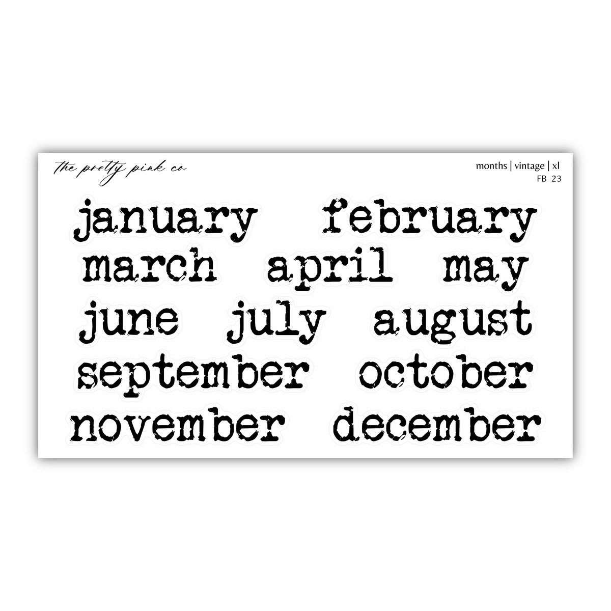 Months | Vintage | XL