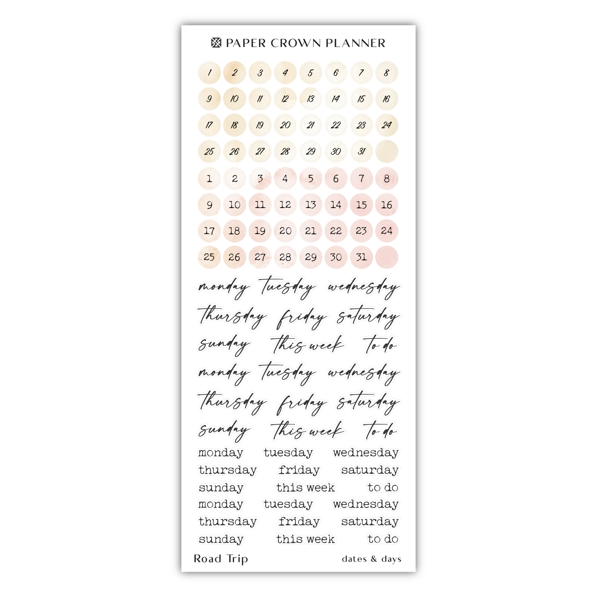 Road Trip | Dates & Days