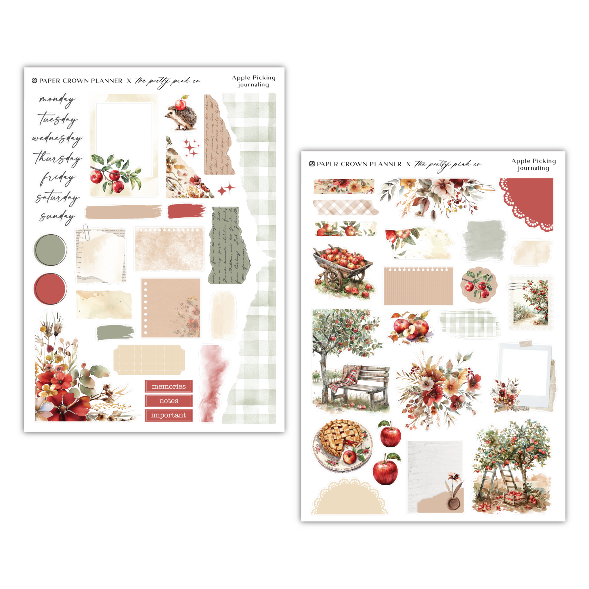 Apple Picking | Journaling Kit | Paper Crown Planner Collab